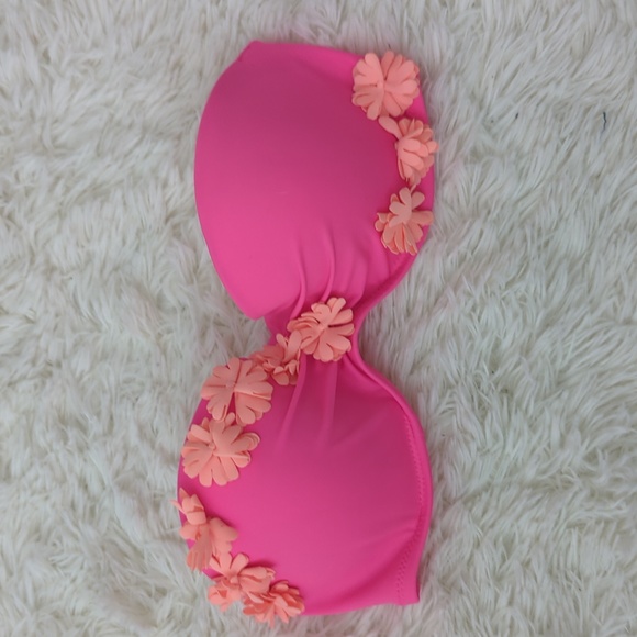 Victoria's Secret | Swim | Rare Flower Pink Swim Bikini Top | Poshmark